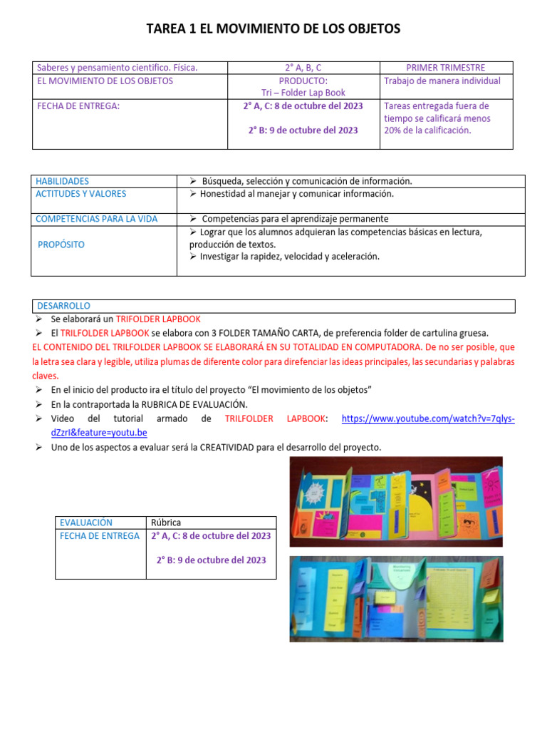 Tarea 1 El Movimiento de Los Objetos-1 | PDF | Evaluación | Aceleración