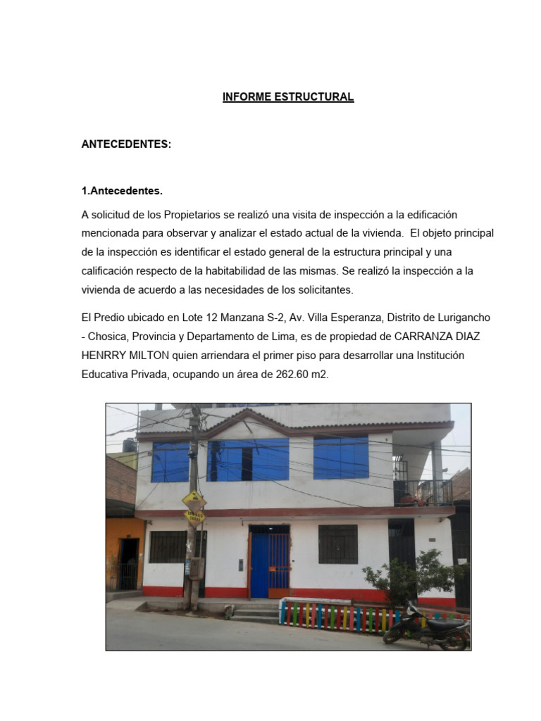 Informe Tecnico Estructural | PDF