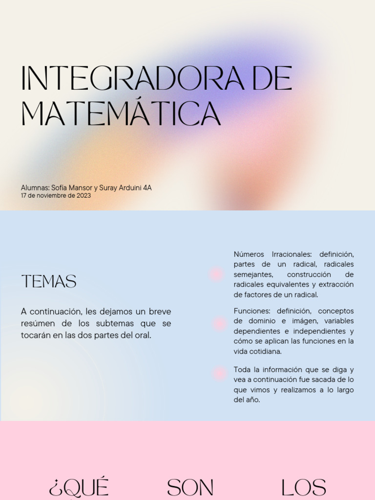 Integradora Matemática Mansor y Arduini | PDF | Función (Matemáticas) | Exponenciación