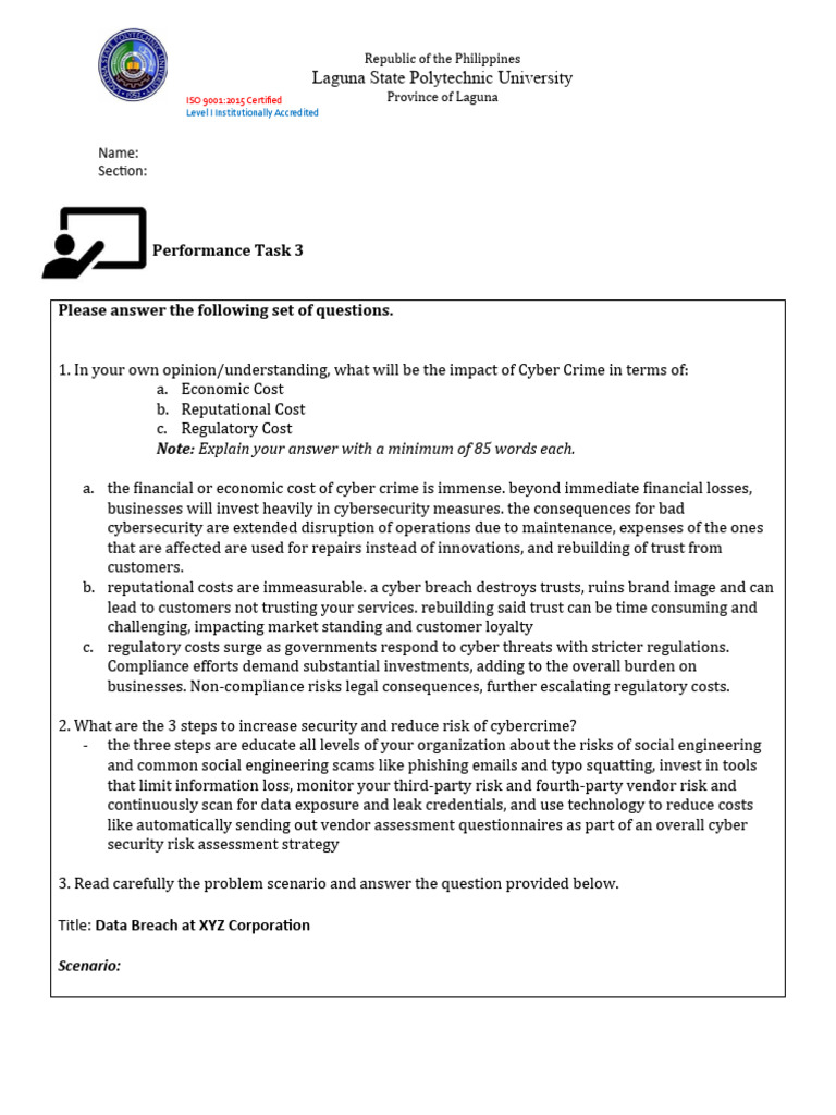 Eto Yung Performance Task Namin | PDF | Computer Security | Security