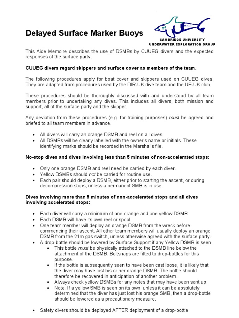 Procedures | PDF | Scuba Diving | Underwater Sports