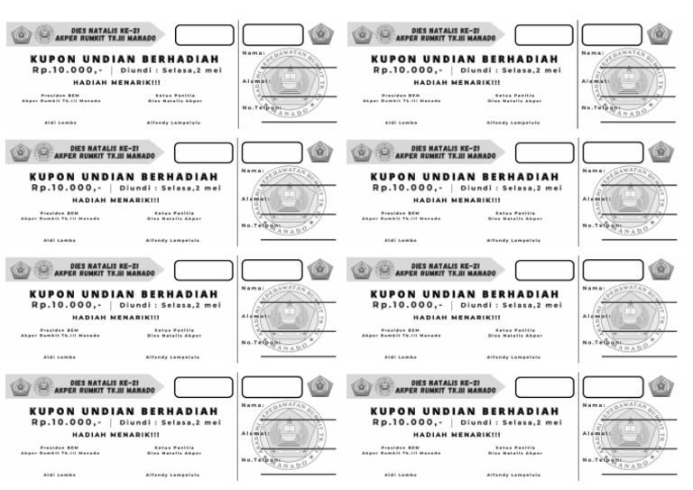 Contoh Kupon Undian PDF | PDF