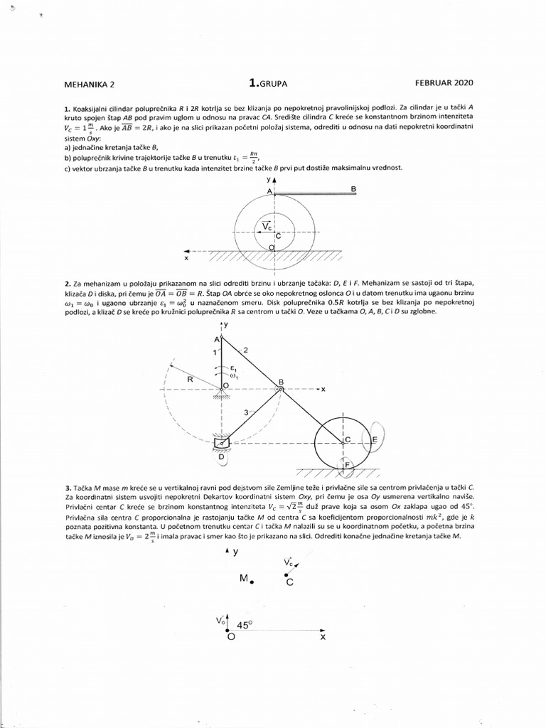 Mehanika 2 - Februar 2020 | PDF