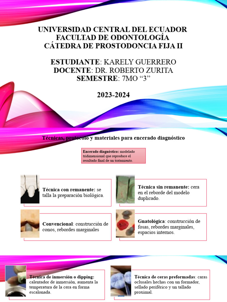 Técnicas de Encerado Diagnóstico | PDF | Dentadura postiza | Odontología