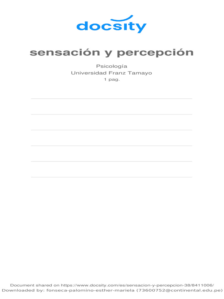 Docsity Sensacion y Percepcion 38 | PDF | Percepción | Sentidos