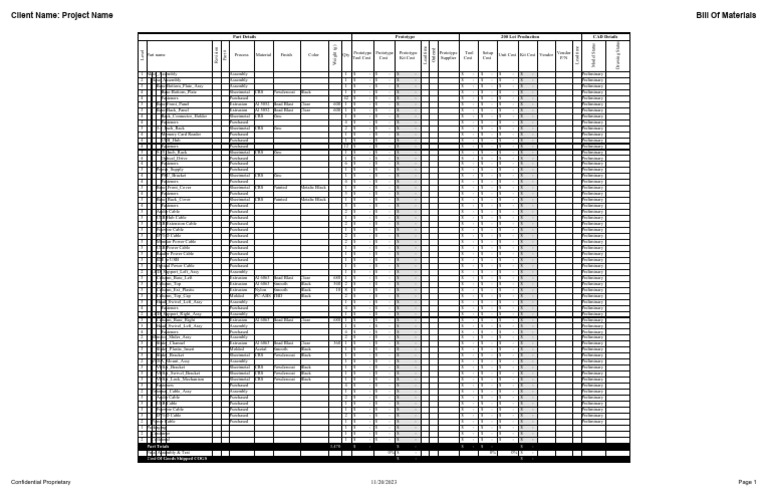Bill of Materials BOM Example | PDF | Usb | Manufactured Goods