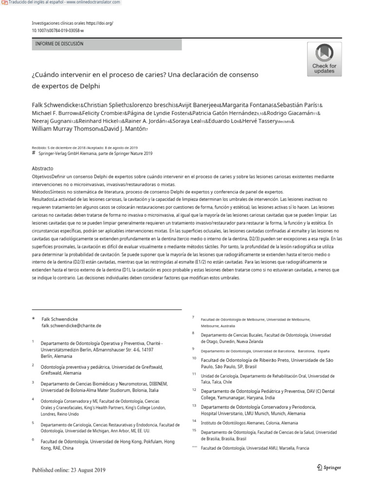 When To Intervene in The Caries Process - An Expert Delphi Consensus ... When To Intervene in The Caries Process - An Expert Delphi Consensus ...
