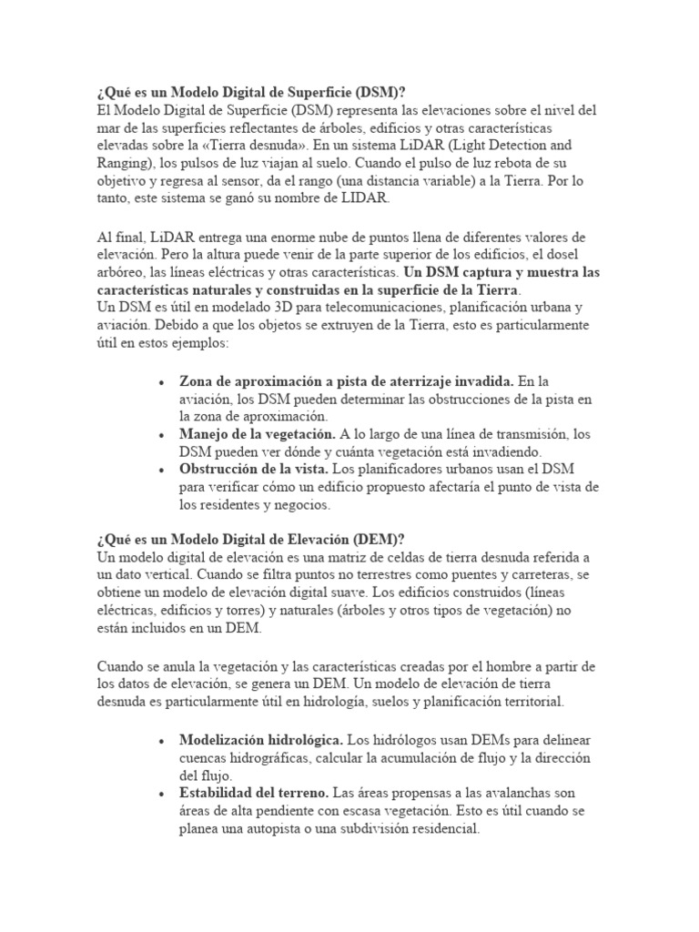 Qué Es Un Modelo Digital de Superficie | PDF | Lidar | Sistema de ...
