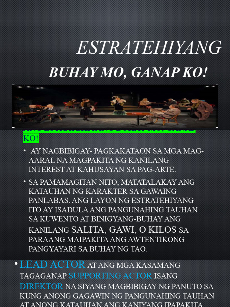 Report Sa Filipino Estratehiyang 5 Buhay Mo Ganap Ko | PDF