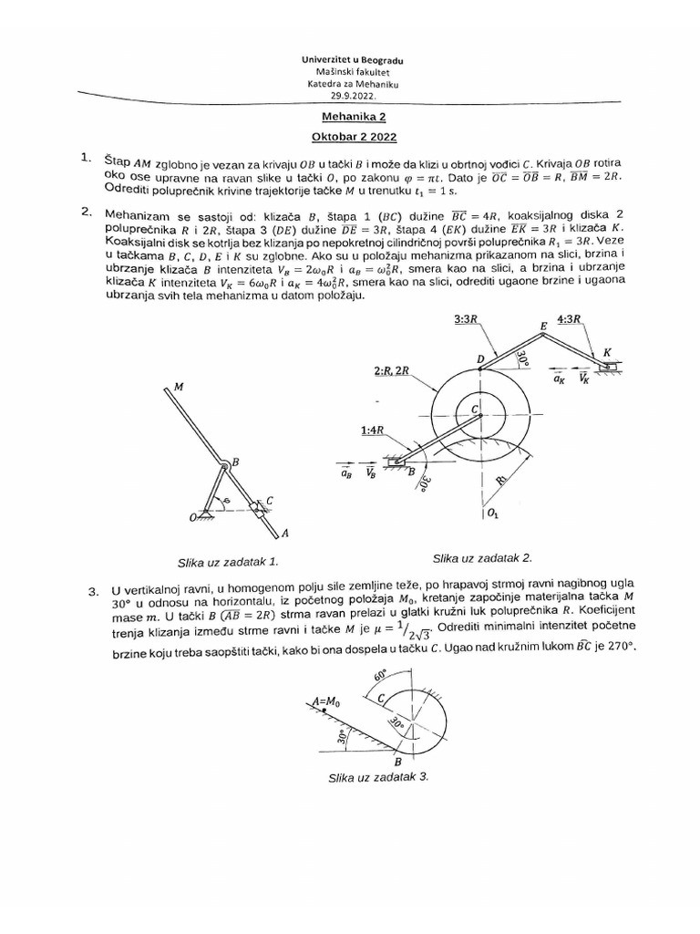 Mehanika 2 - Oktobar2 2022 | PDF
