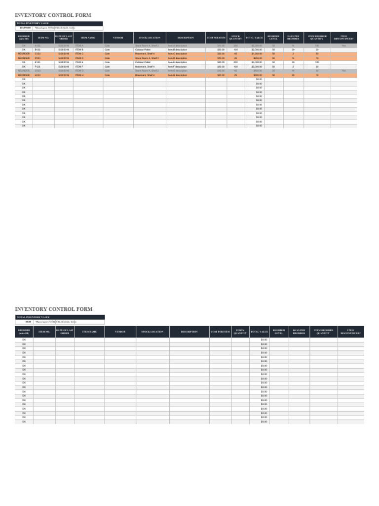 Inventory Management Template | PDF | Inventory | Business Economics