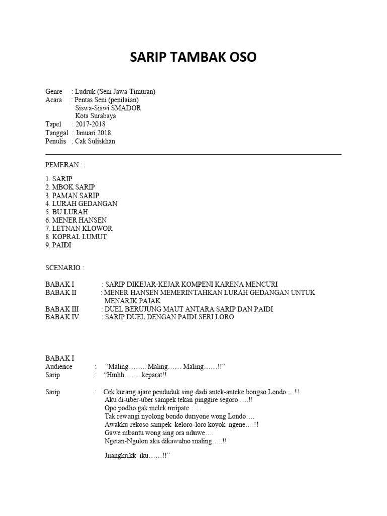 naskah ludruk Suroboyoan | PDF
