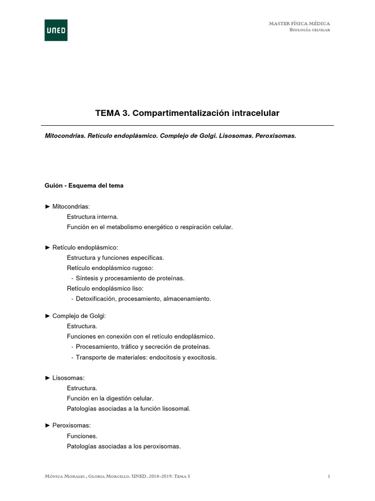 Tema 03 | PDF | Citoplasma | Mitocondria