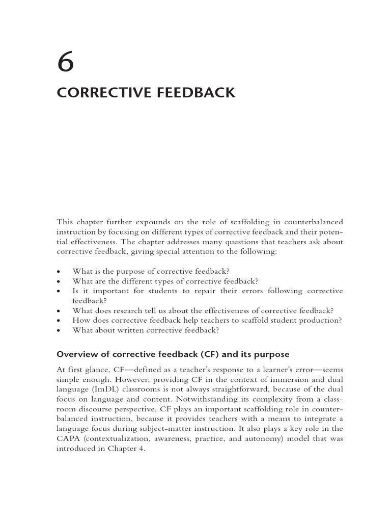 Corrective Feedback | PDF | Second Language | Learning