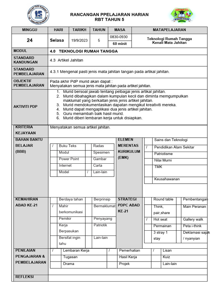 RPH RBT Tahun 5 | PDF