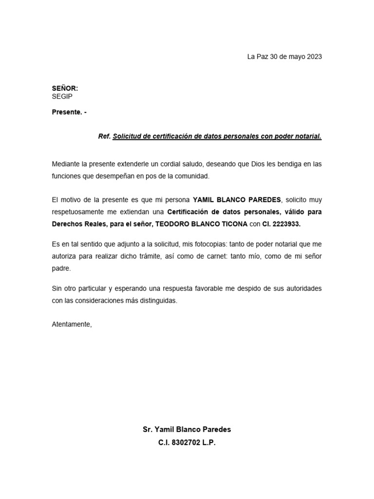 Carta Segip | PDF | Derecho