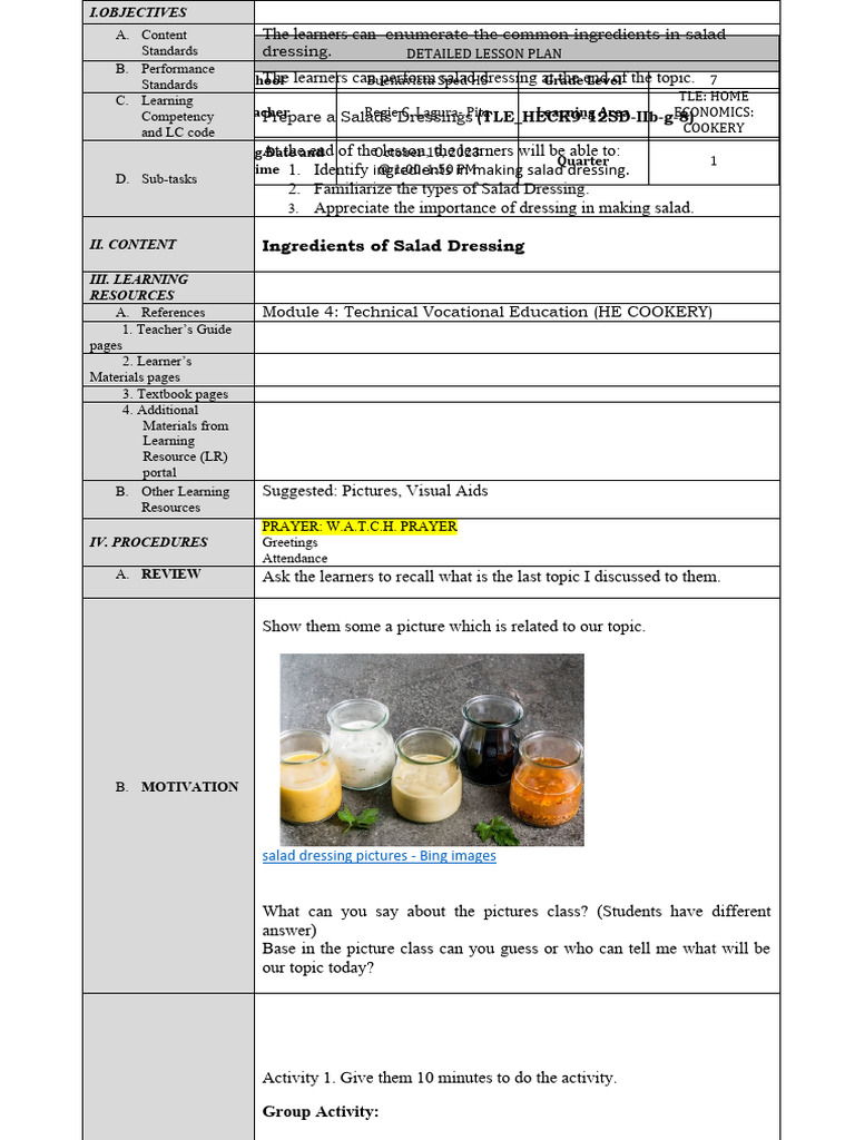 Co1 Pita Sy 2023 2024 | PDF | Learning | Lesson Plan