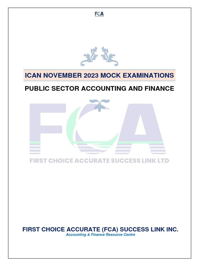 Fca Psaf Ican Nov 2023 Mock Questions | PDF | Economies | Money
