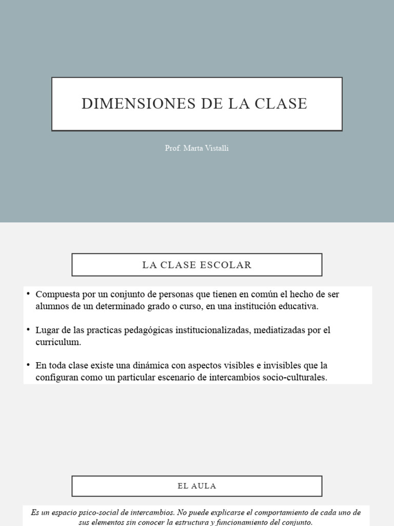 Dimensiones de La Clase | PDF | Enseñando | Plan de estudios