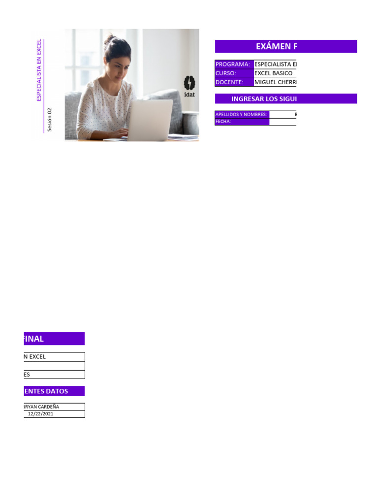 Examen Final - Excel Básico Solucion | PDF