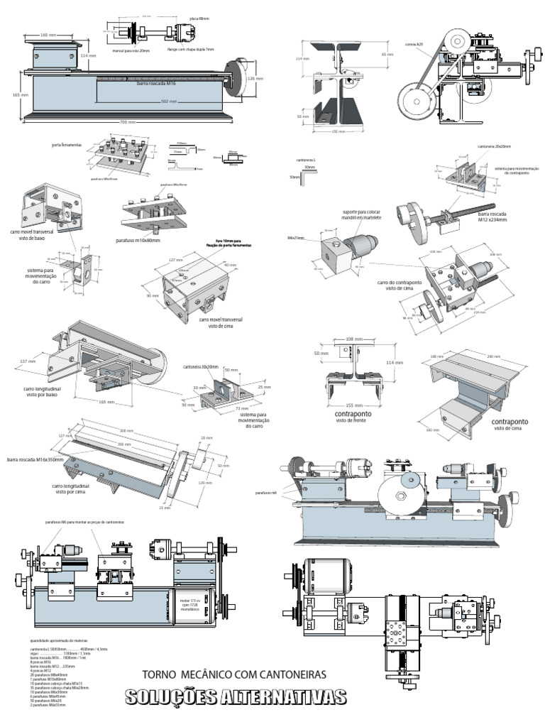 Novo Projeto Do Torno | PDF | Parafuso | Máquinas