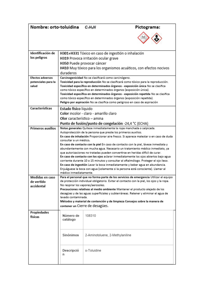 Fichas de Seguridad 7 | PDF | Agua | Toxicidad