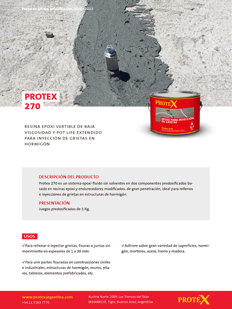 Protex 270: Resina Epoxi para Hormigón | PDF | Ciencias fisicas | Química