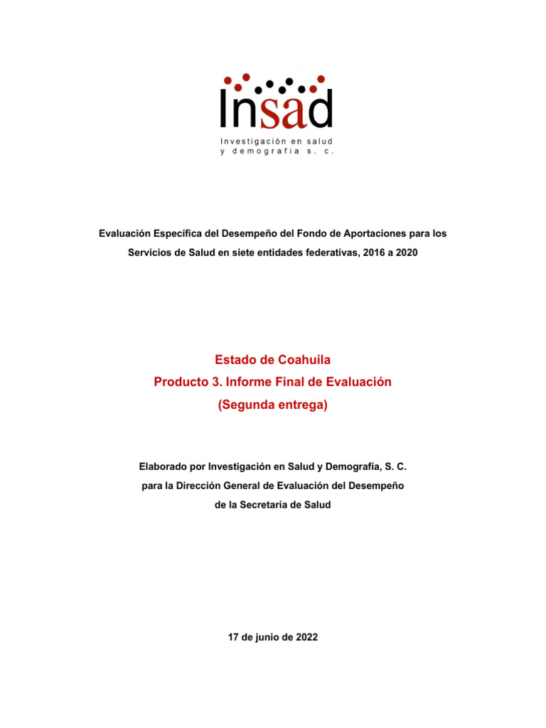 Informe Final de Evaluacion Fassa 7 Coahuila Act | PDF | Presupuesto | Responsabilidad