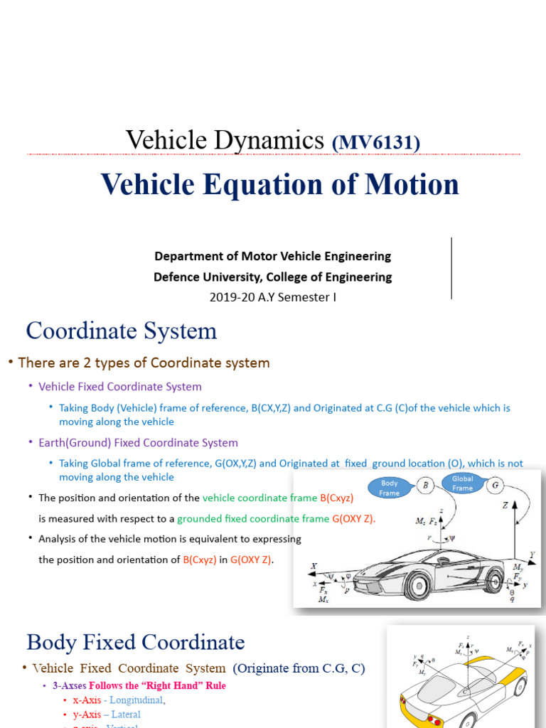 3-Vehicle Equation of Motion | Download Free PDF | Torque | Space