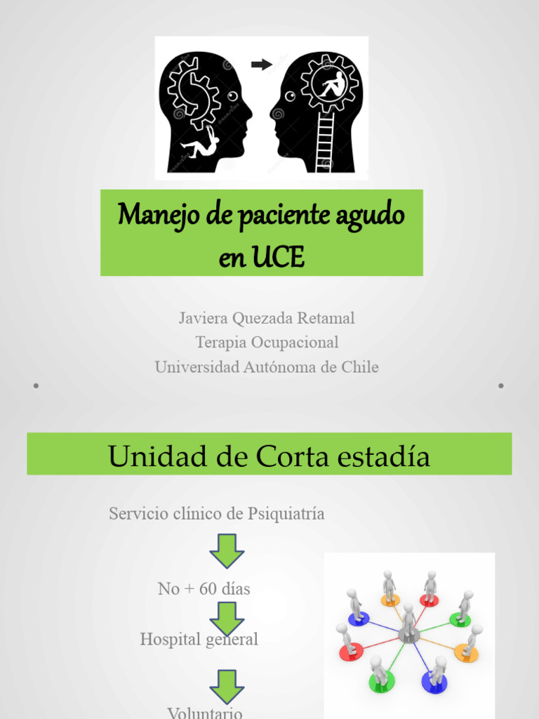 Manejo de paciente agudo en UCE | PDF | Terapia ocupacional | Trastorno mental