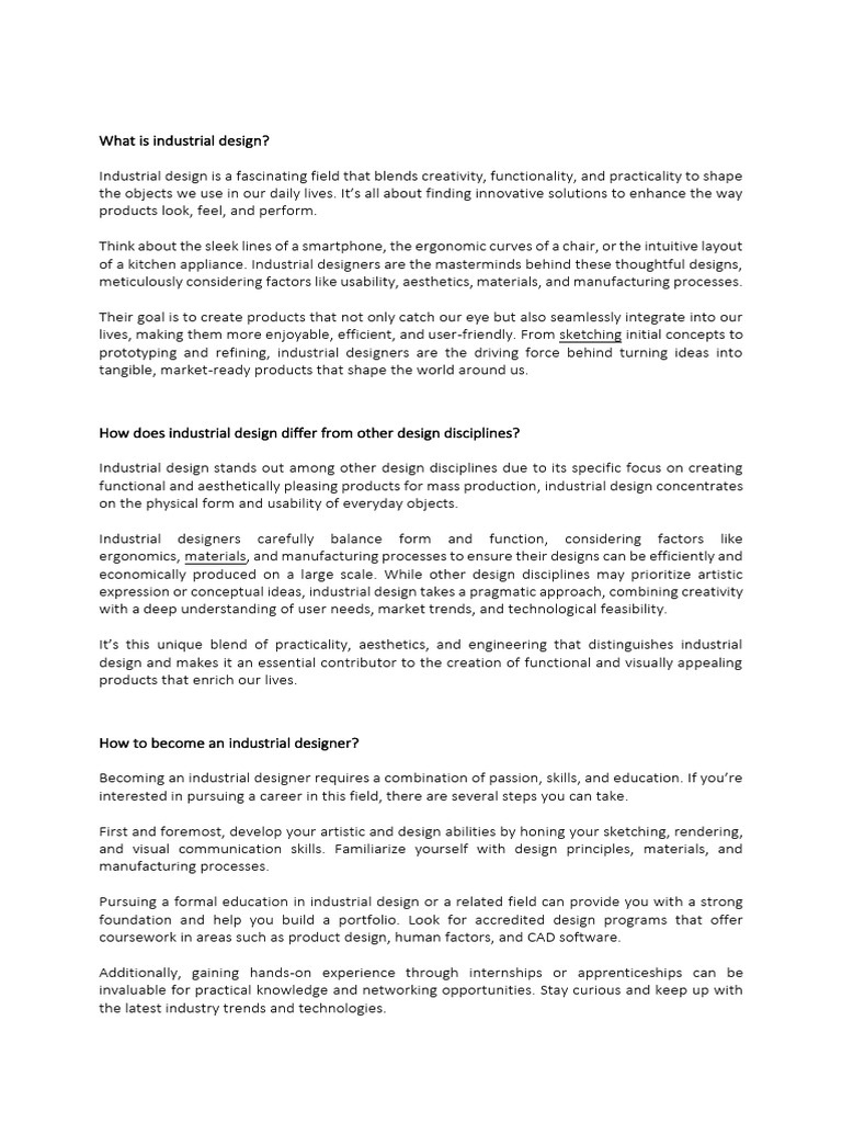 Industrial Design | PDF | Usability | Artificial Intelligence
