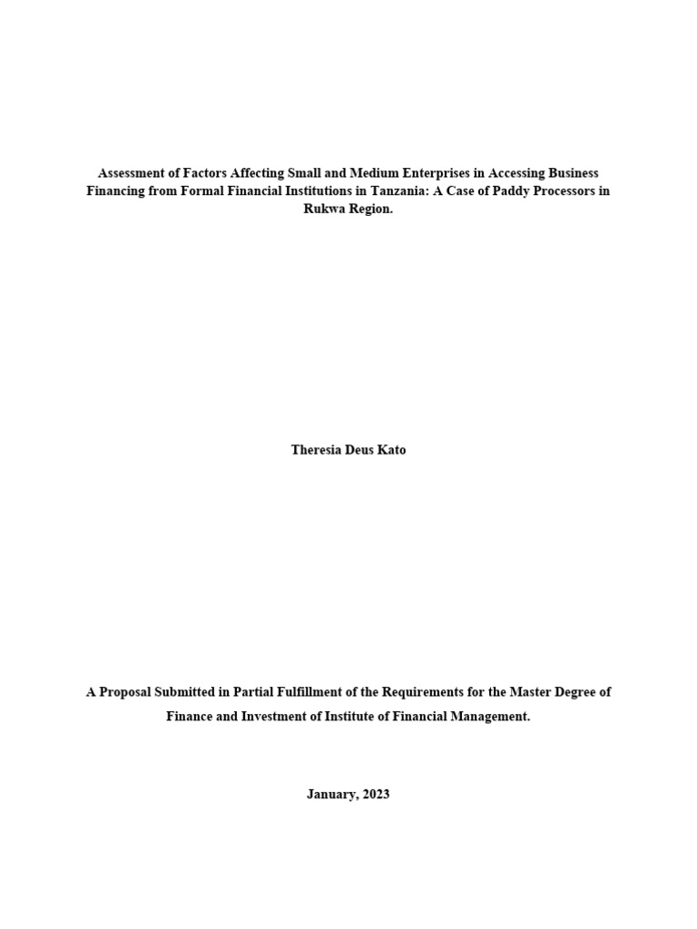 Assessment of Factors Affecting Small and Medium Enterprises in ...