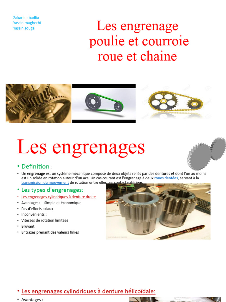 Les Engrenages | PDF | Engrenage | Courroie