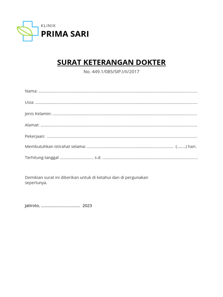 Prima Sari: Surat Keterangan Dokter | PDF | Teknologi & Rekayasa