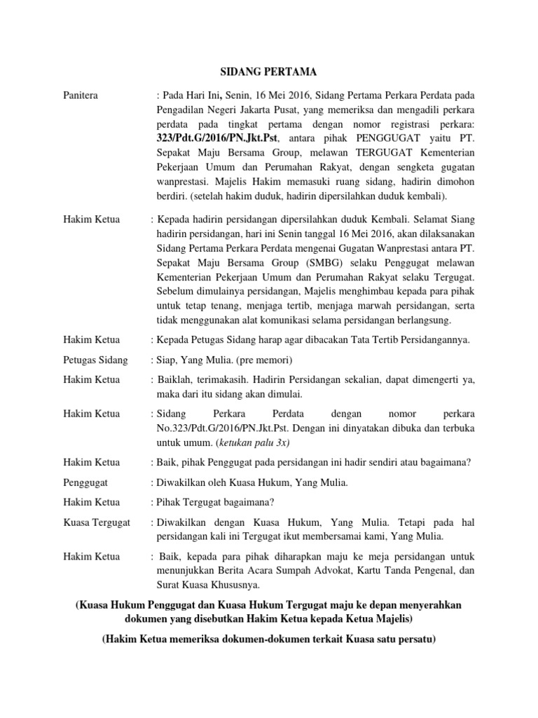 Skenario Persidangan Fixed | PDF