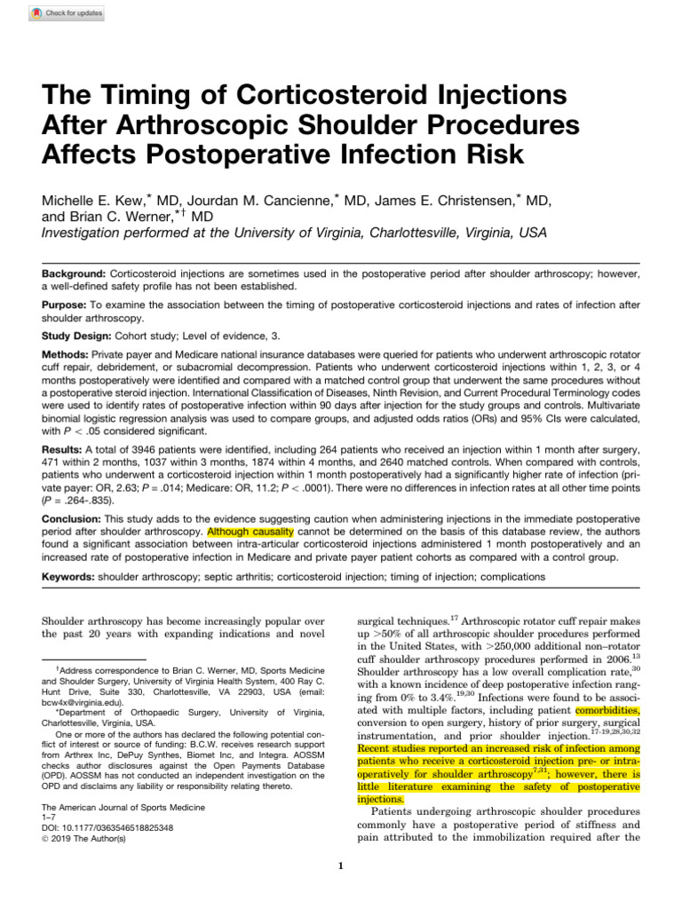 The Timing of Corticosteroid Injections After Arthroscopic Shoulder ...