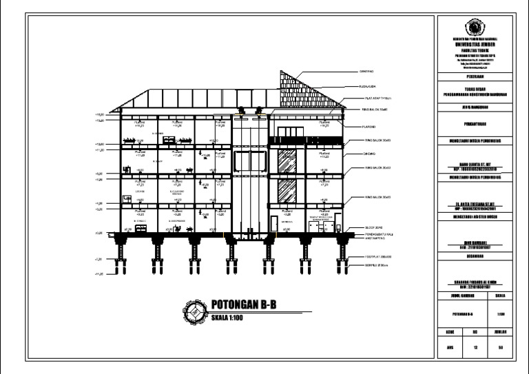 Potongan B-B: SKALA 1:100 | PDF