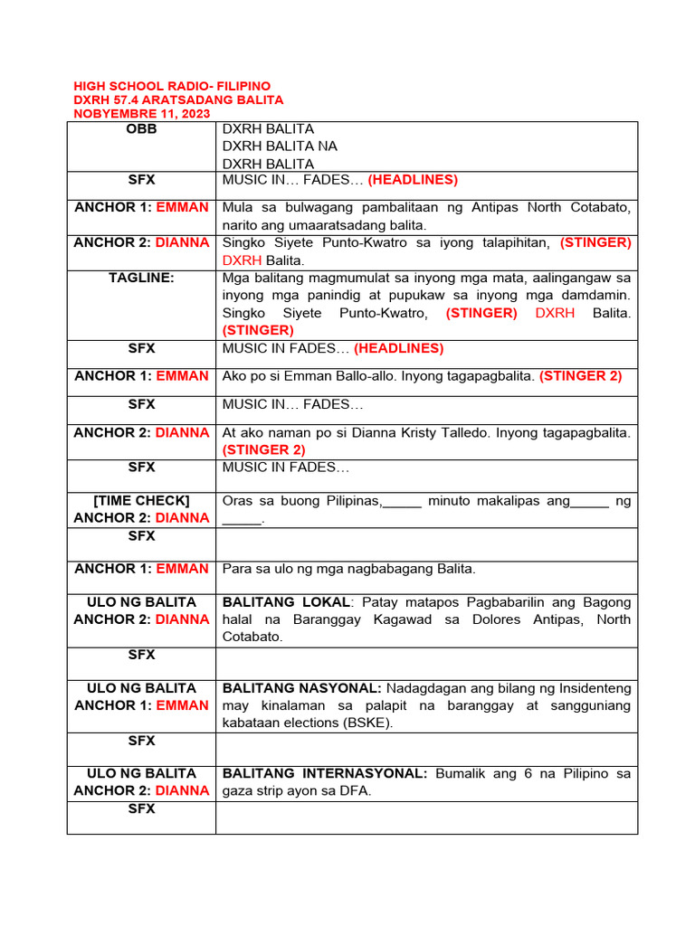 Broadcast Example | PDF