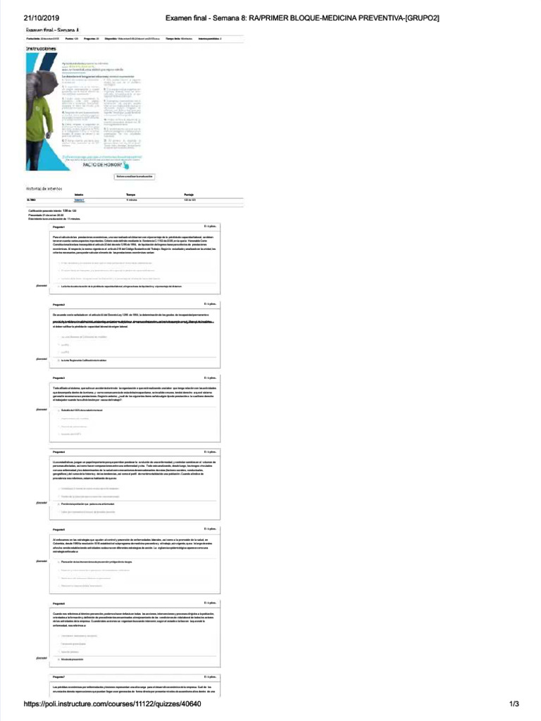PDF Examen Final Semana 8 Ra Primer Bloque Medicina Preventiva | PDF PDF Examen Final Semana 8 Ra Primer Bloque Medicina Preventiva | PDF