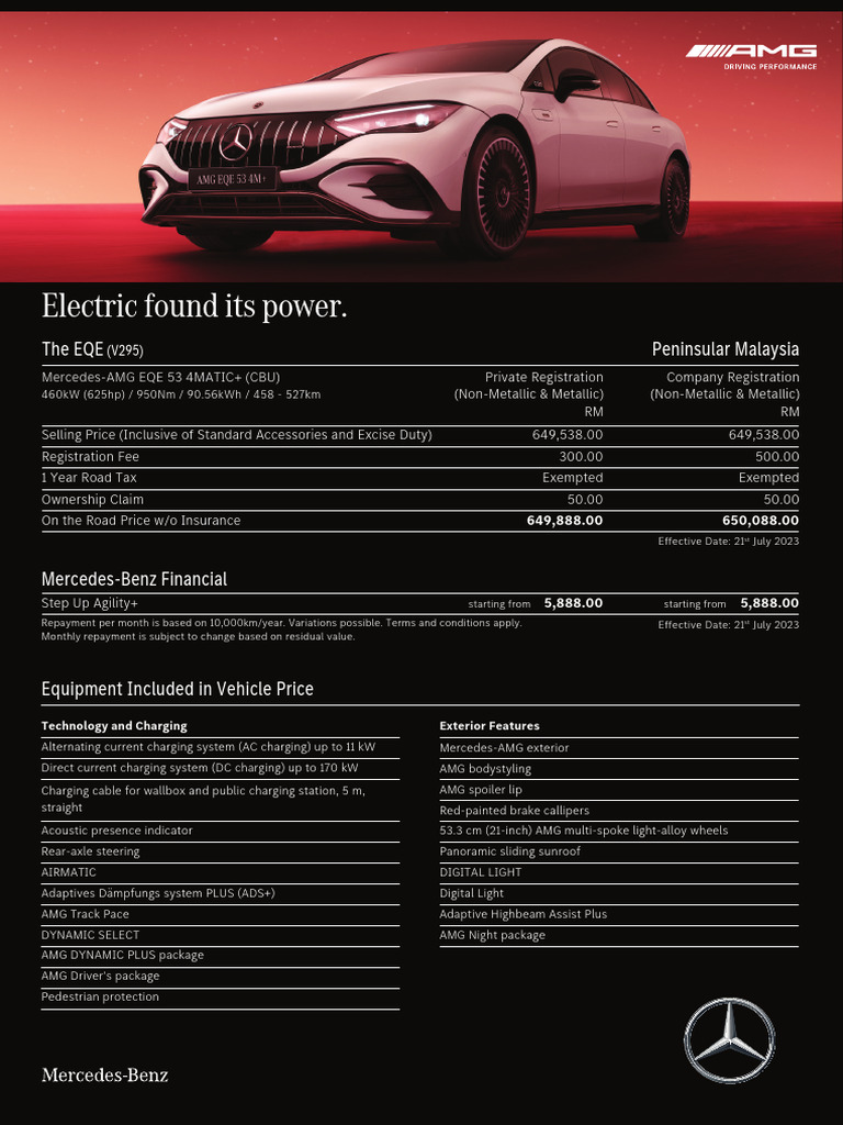 AMG_EQE_53_4M_PM10 | PDF | Motor Vehicle | Manufactured Goods