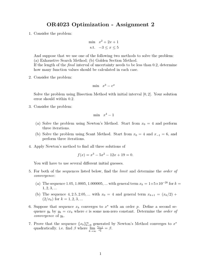 Assignment 2 | Download Free PDF | Mathematical Optimization | Mathematical Concepts