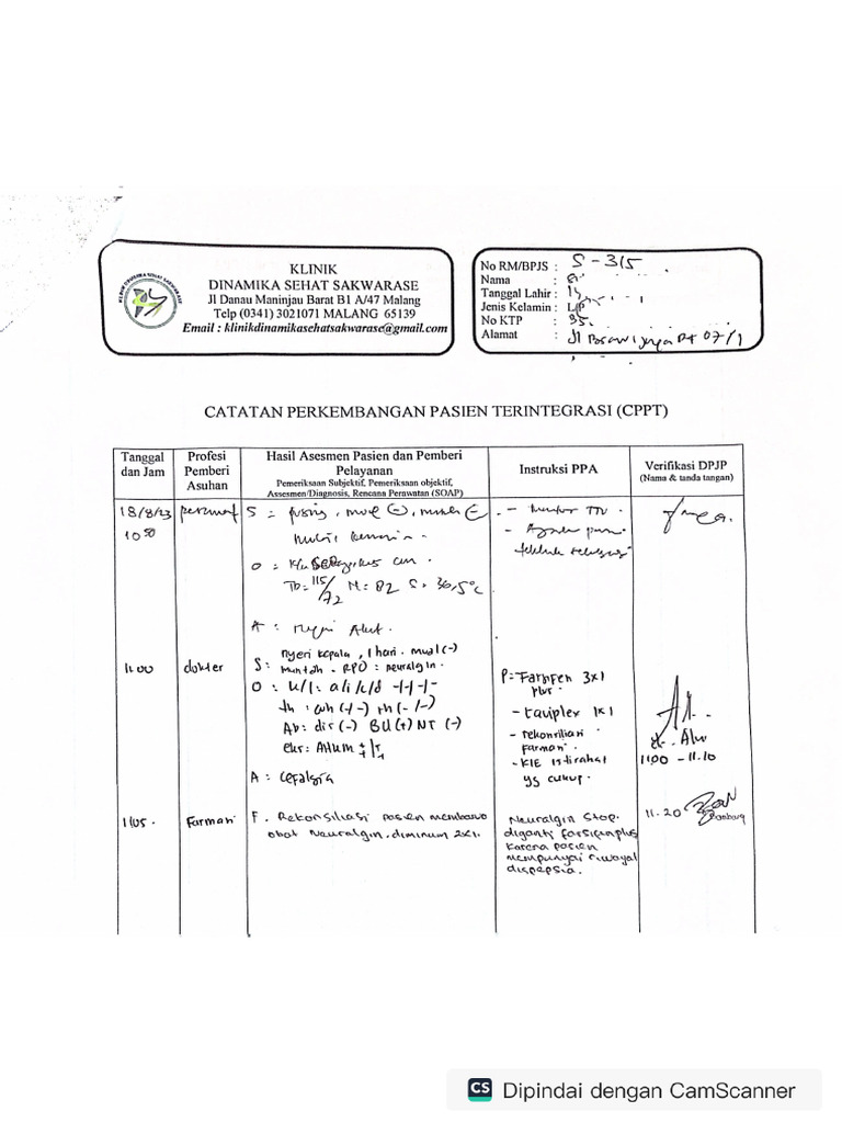 CPPT Asuhan Antar PPA | PDF