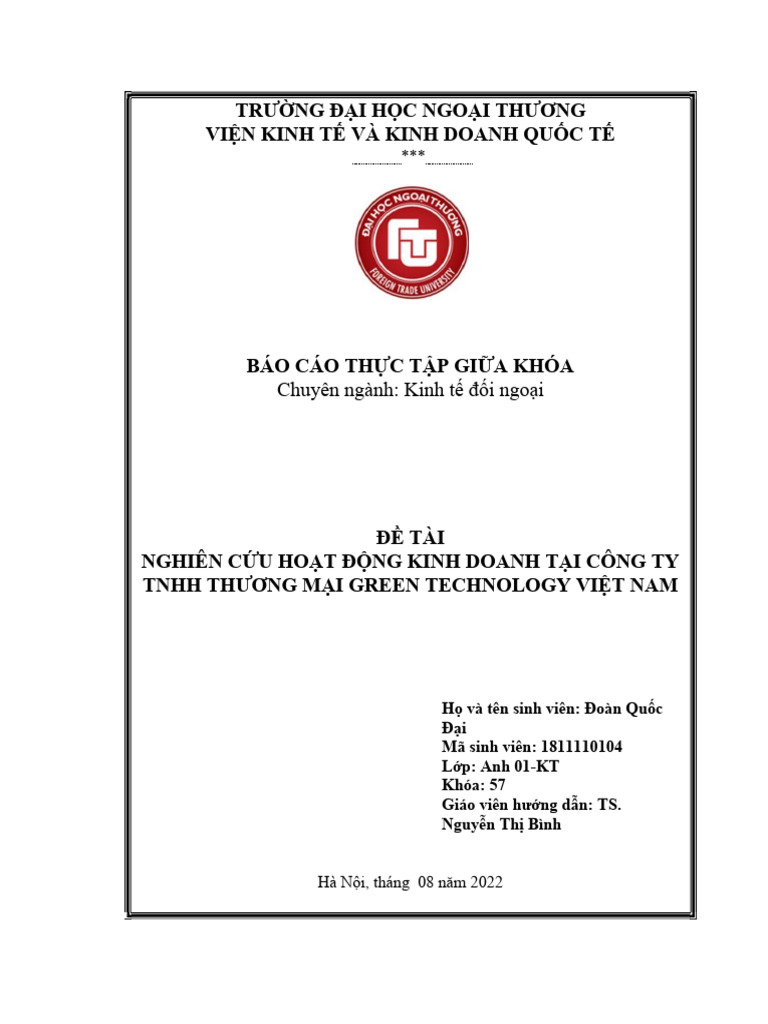 Thực tập giữa khóa-ftu | PDF