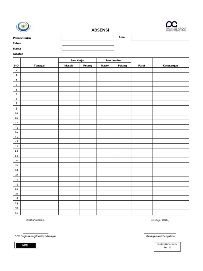 Formulir Absen Manual Karyawan | PDF