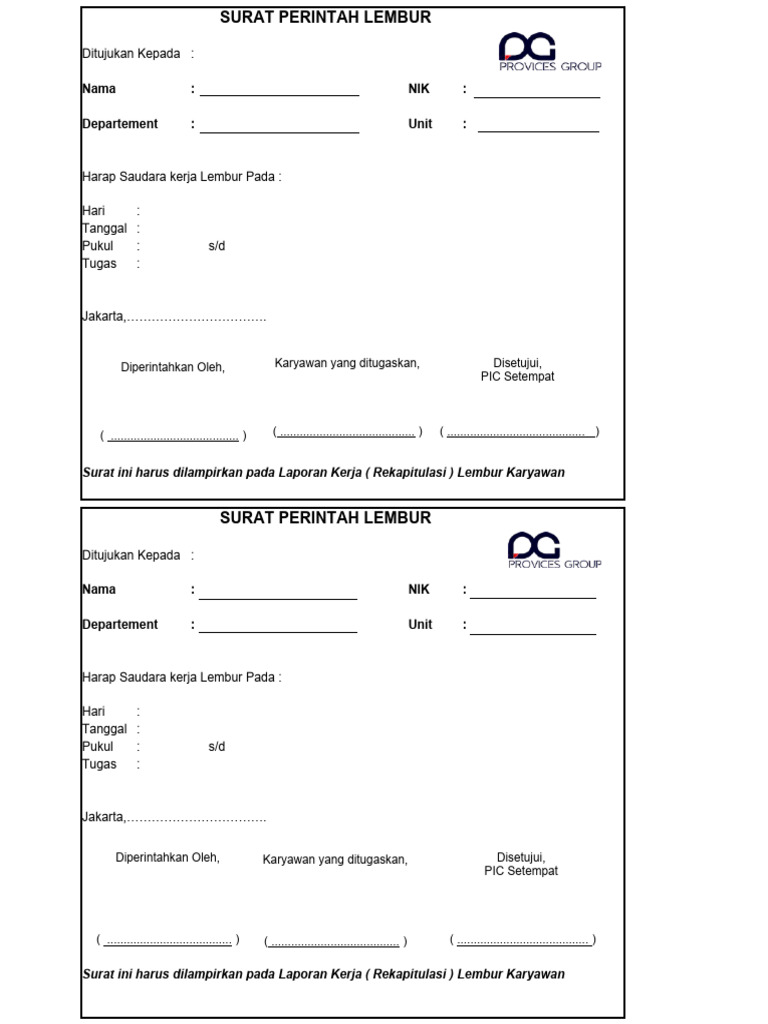 Form Lembur New | PDF | Teknologi & Rekayasa