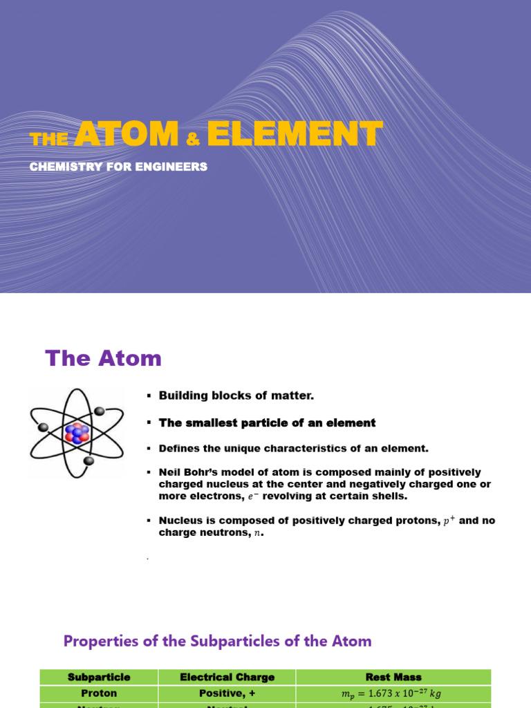 2 Chemistry For Engineers 2023 Atom and Periodic Table | PDF | Ion ...