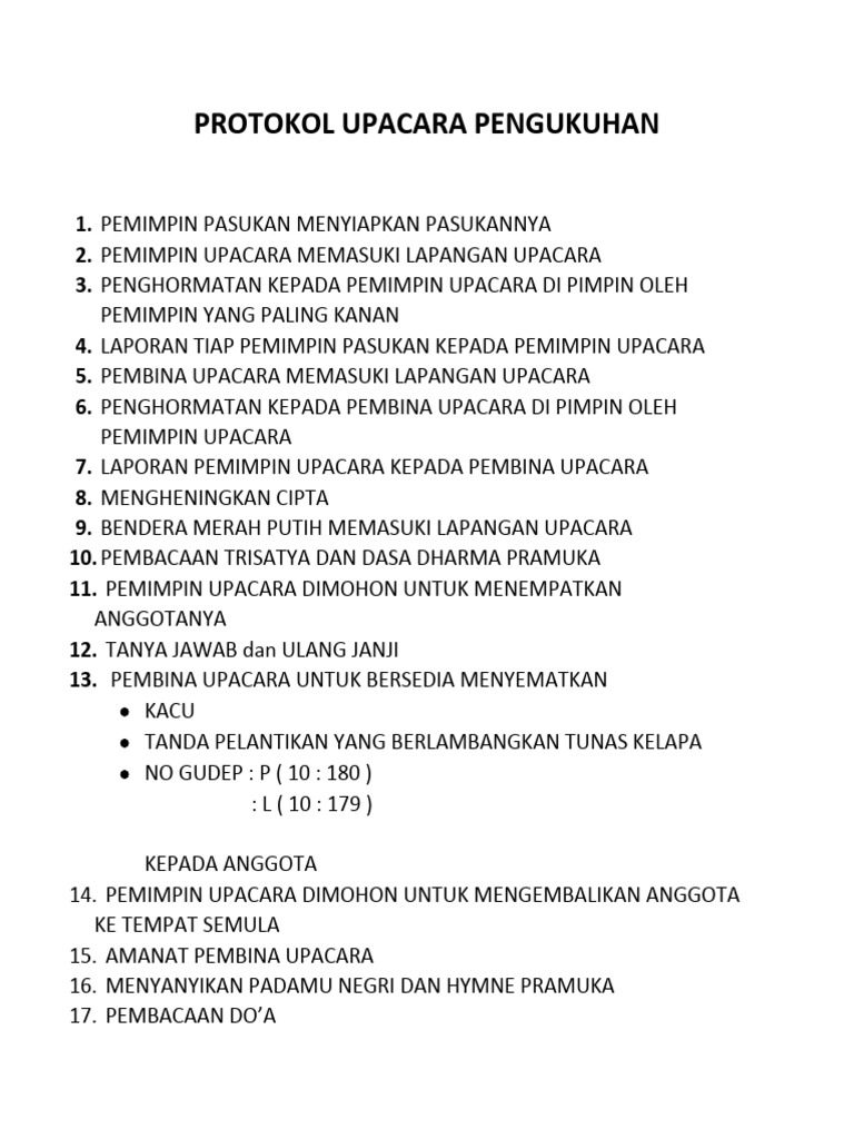 Protokol Upacara Pengukuhan | PDF