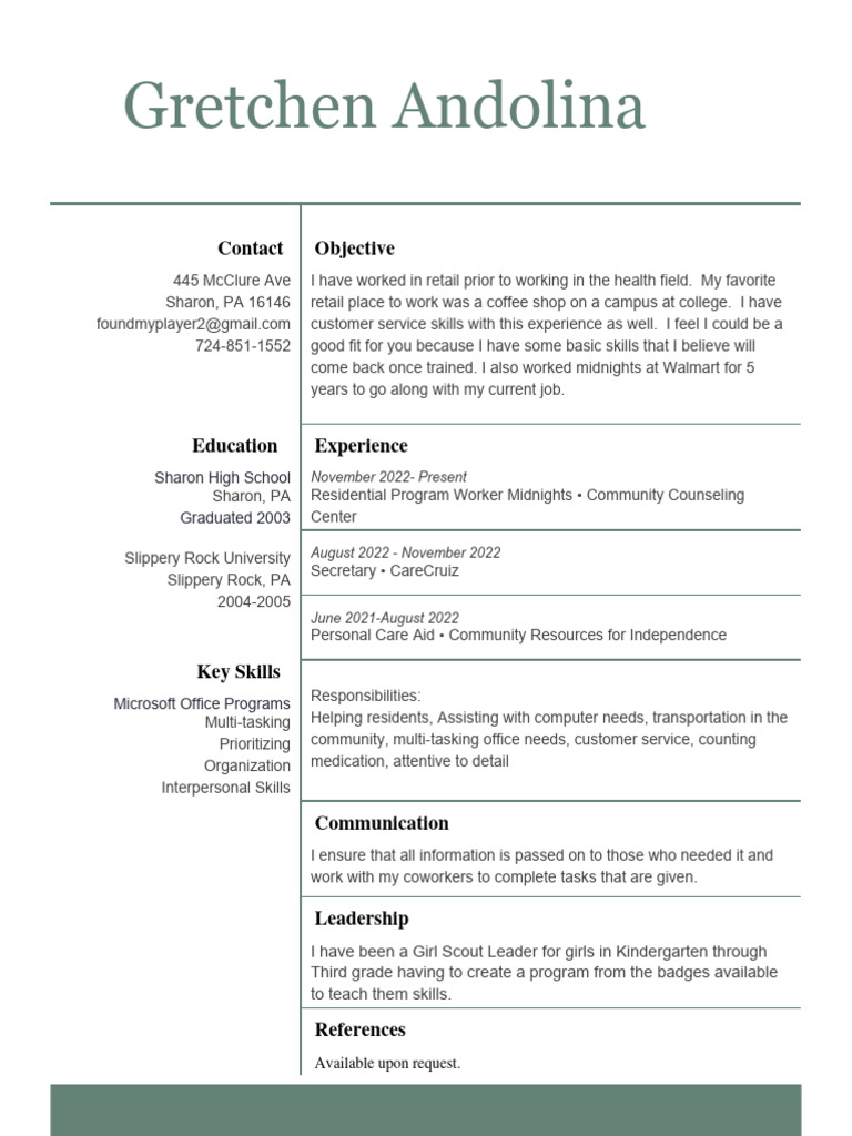 Gretchen Resume | PDF