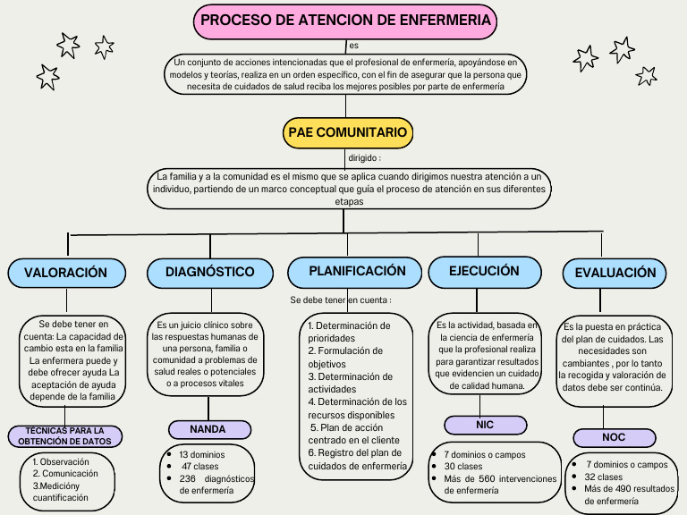 Mapa Conceptual de Proceso de Enfermería | PDF | Enfermería | Cuidado de la salud