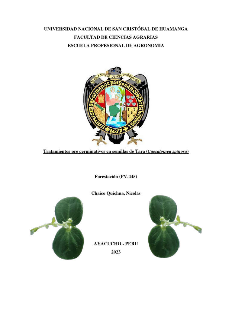 Tratamientos Pre Germinativos en Tara | PDF | Semilla | Germinación